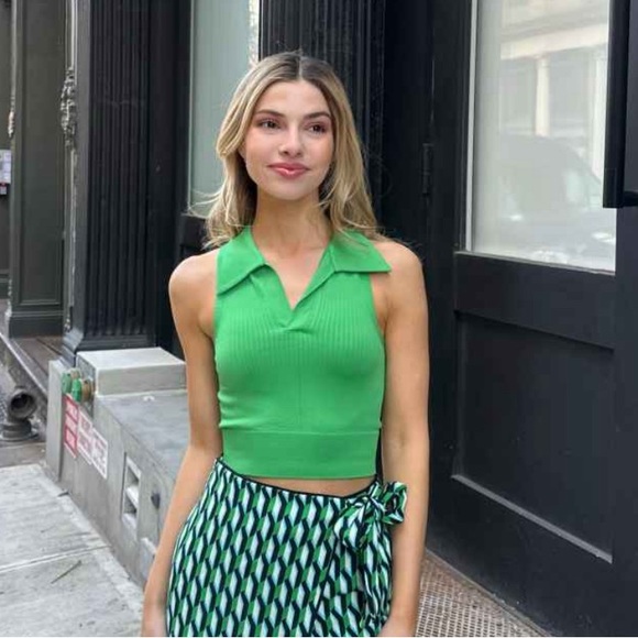 Diane Von Furstenberg | Tops | Dvf X Target Polo Crop Top Sports Bra ...